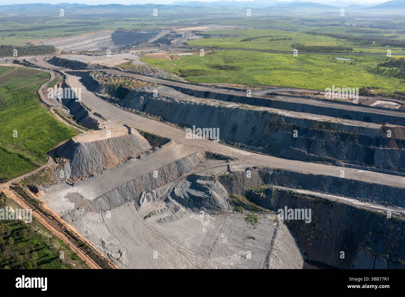 Open cut coal mines in the Hunter valley of New South Wales, Australia ...