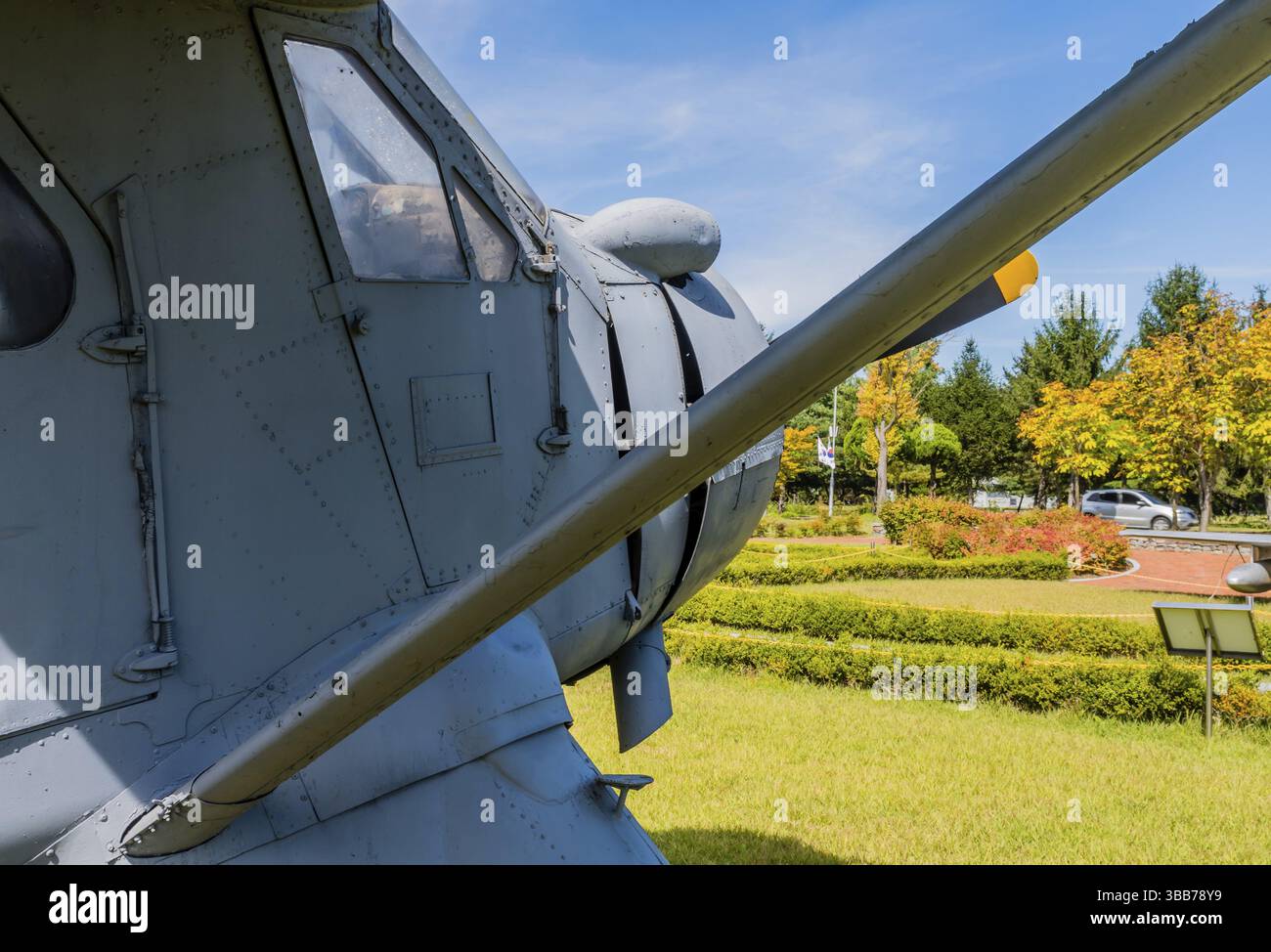 Daejeon, South Korea. October 9, 2019: Closeup of starboard side of De ...