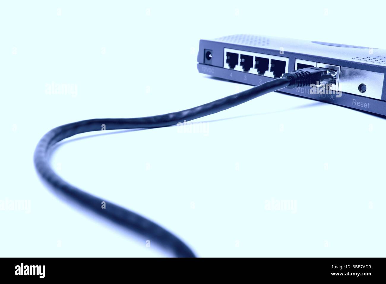 The network equipment. cables and the hub Stock Photo - Alamy