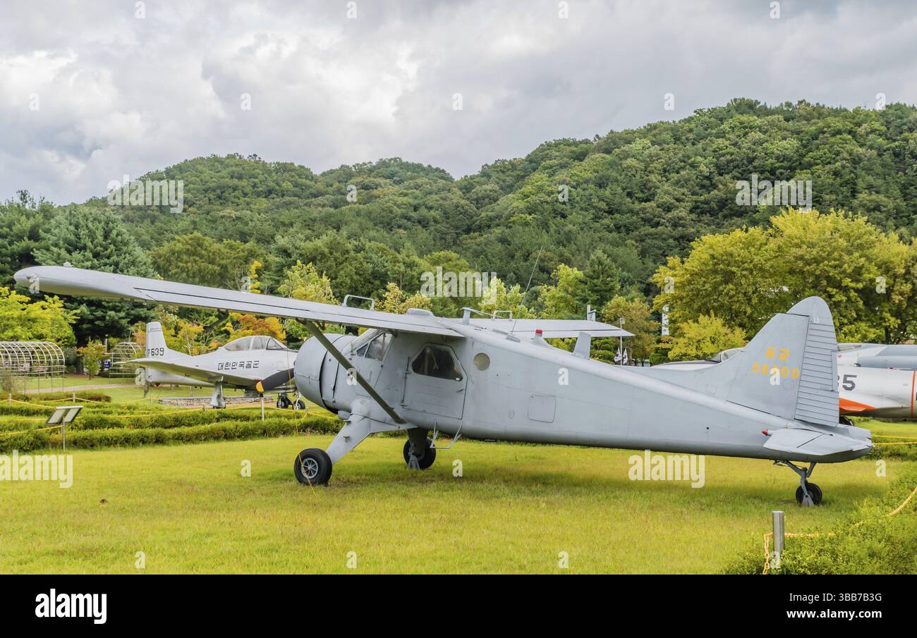 Daejeon, South Korea. October 3, 2019: Port side of De Havilland U-6 ...