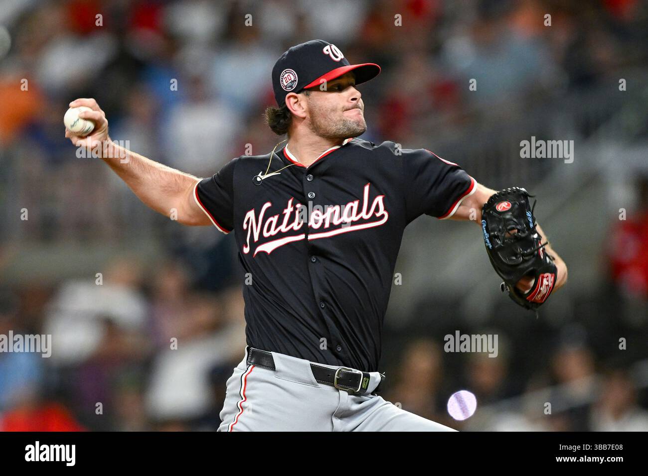 ATLANTA, GA – MAY 14: Washington relief pitcher Kyle Finnegan (67 ...