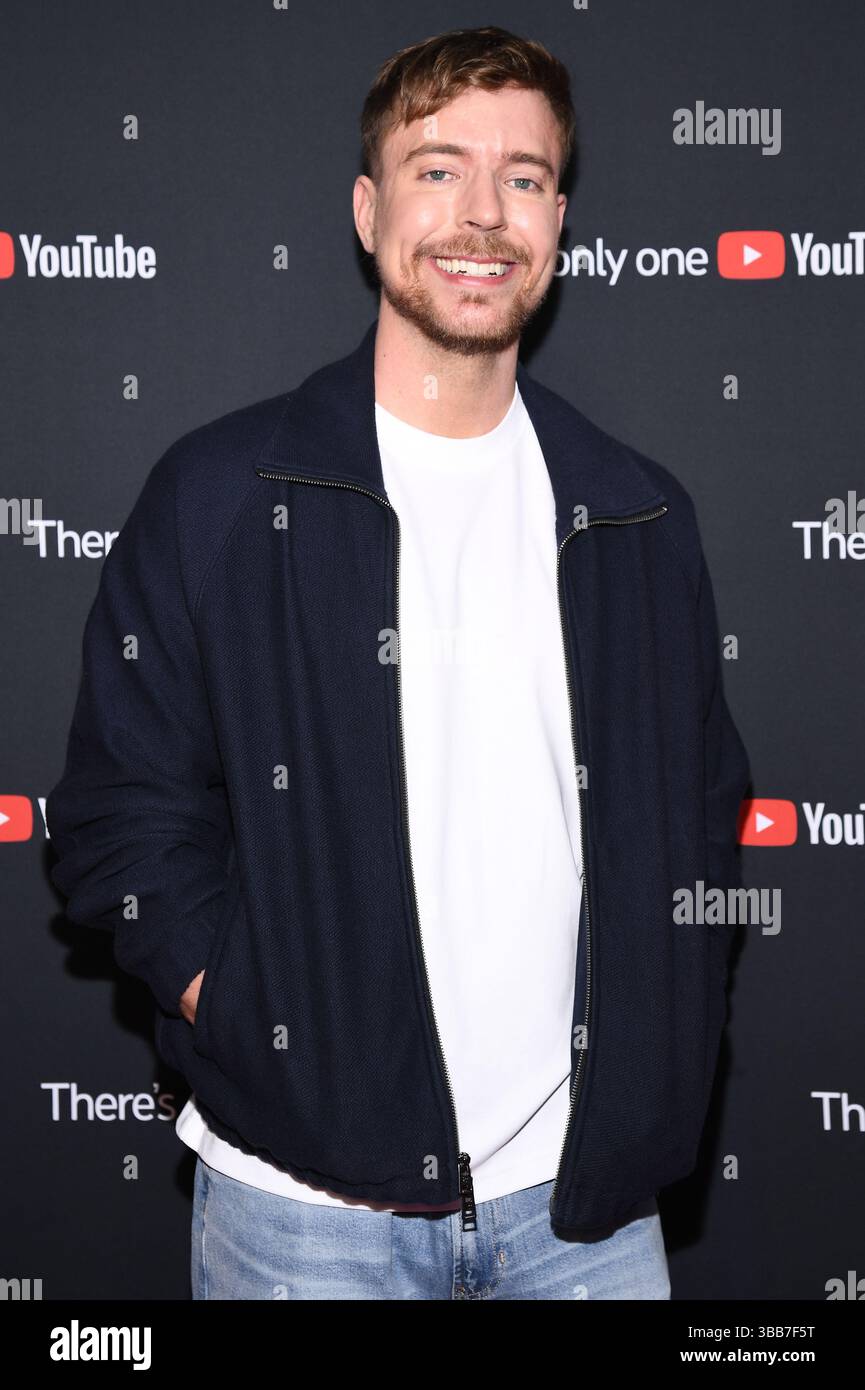 New York, USA. 14th May, 2025. James Stephen Donaldson known as MrBeast attends YouTube ...