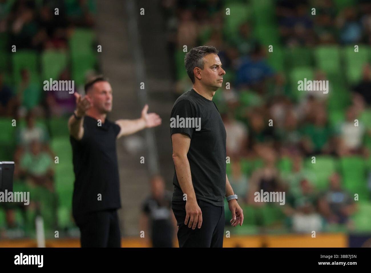 AUSTIN, TX - MAY 14: Austin FC head coach Nico Estévez watches play as ...