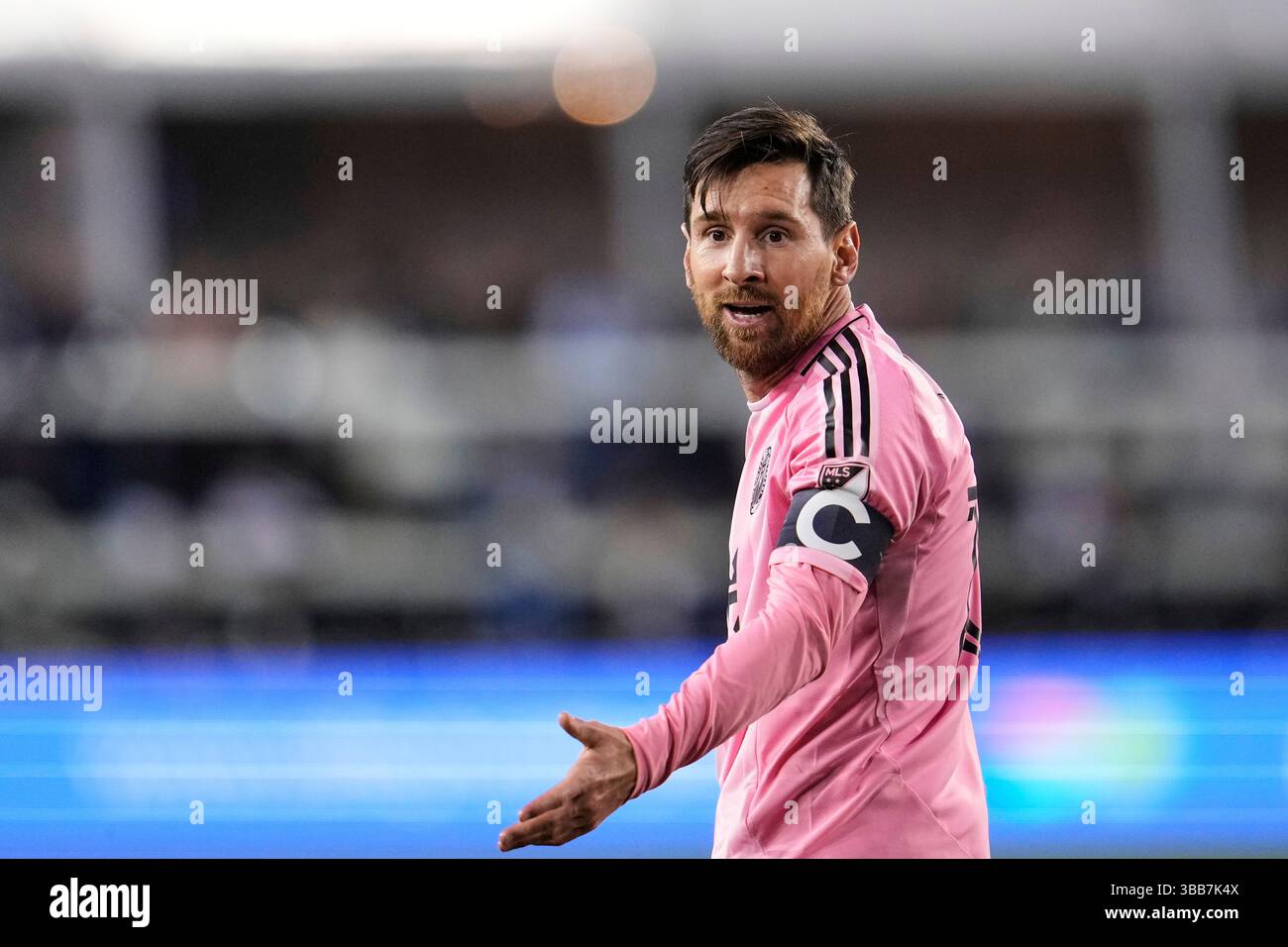 Inter Miami midfielder Lionel Messi reacts during the first half of an ...