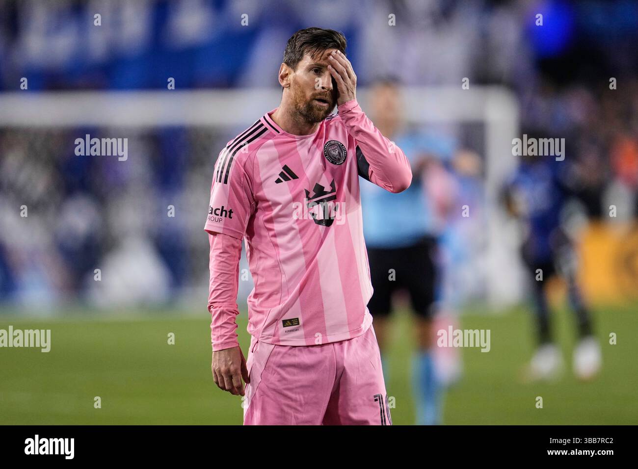 Inter Miami midfielder Lionel Messi reacts during the first half of an ...
