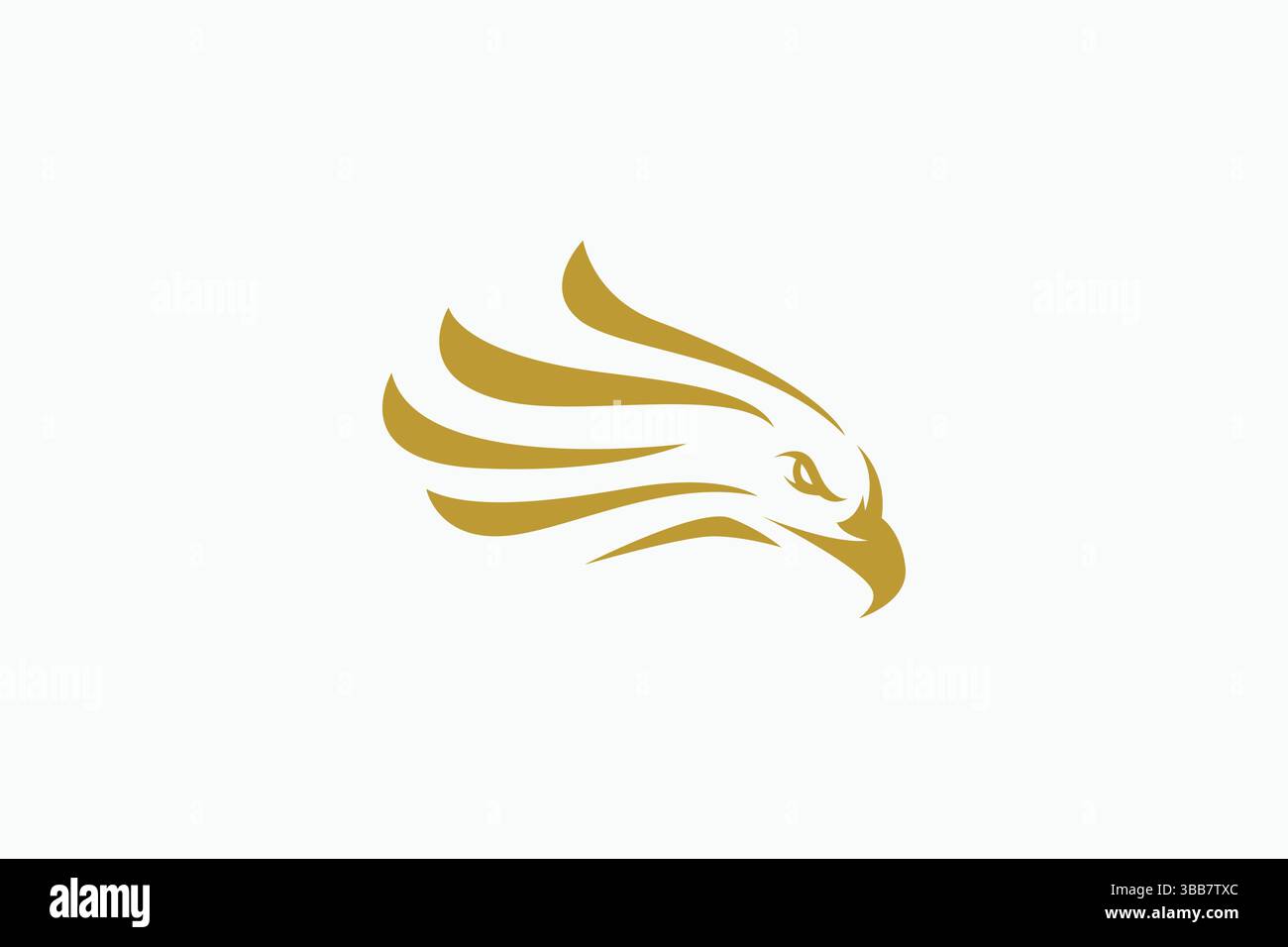 Abstract Eagle Head Shape Premium Symbol Badge Logo with Elegant Gold ...