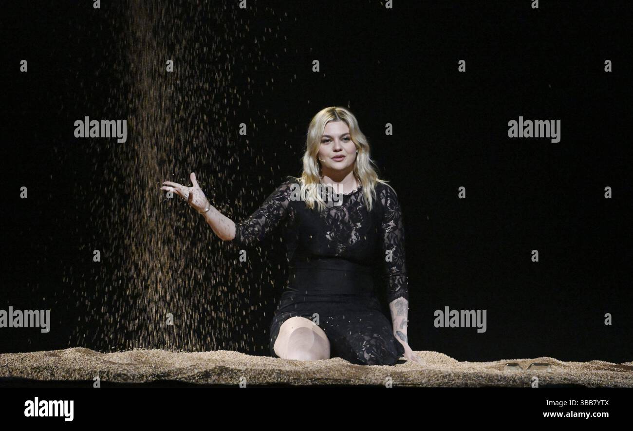 Basel, Switzerland. 14th May, 2025. French singer Louane representing ...