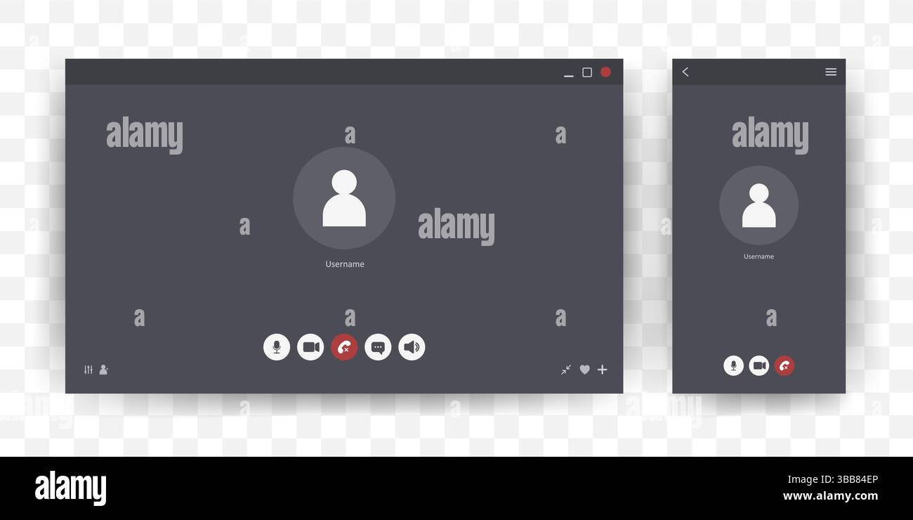 Videocall Interface template. Video conference mockup for laptop and ...