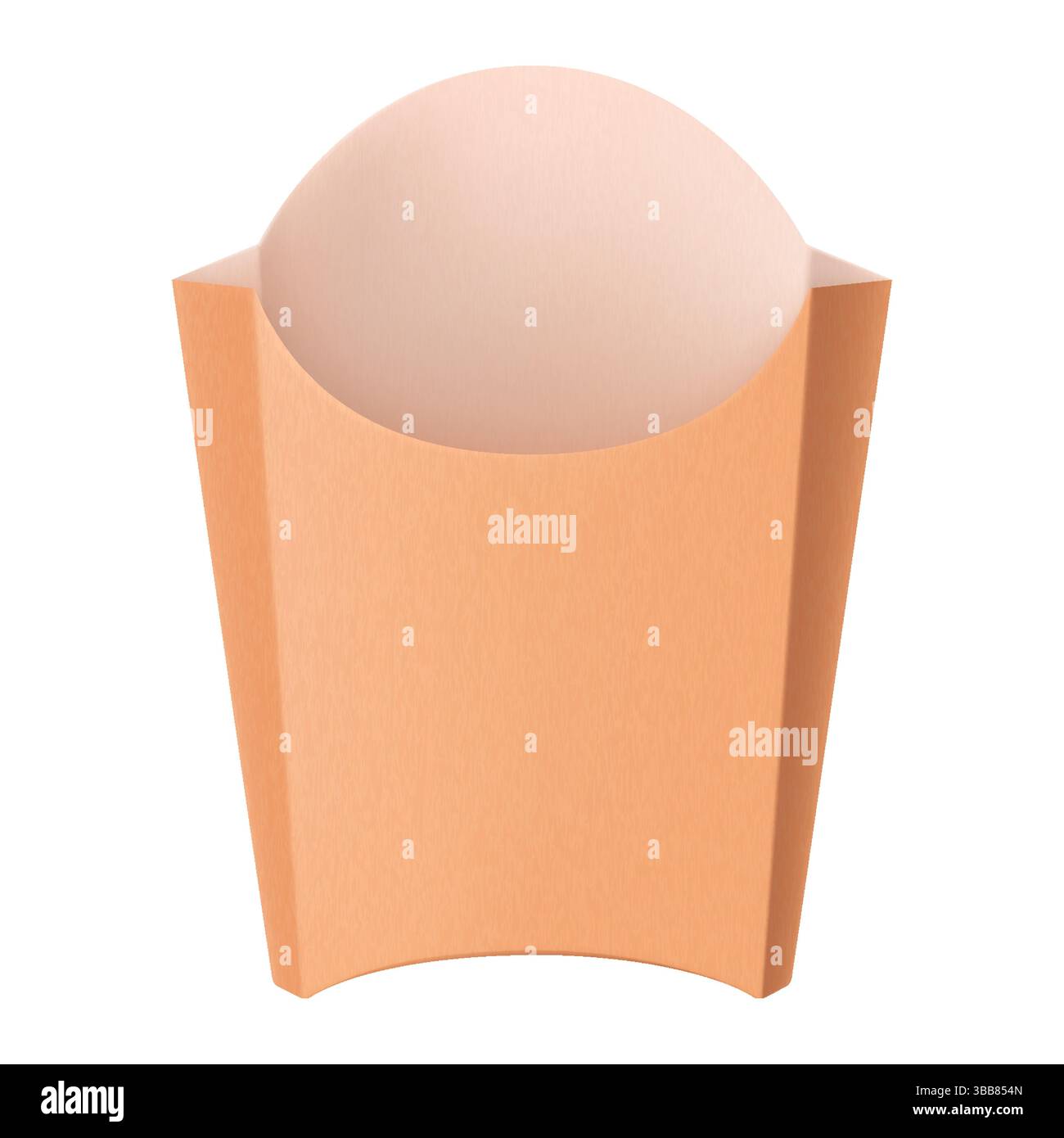 Disposable French Fries Box, Kraft Paper color. Isolated 3d mockup ...