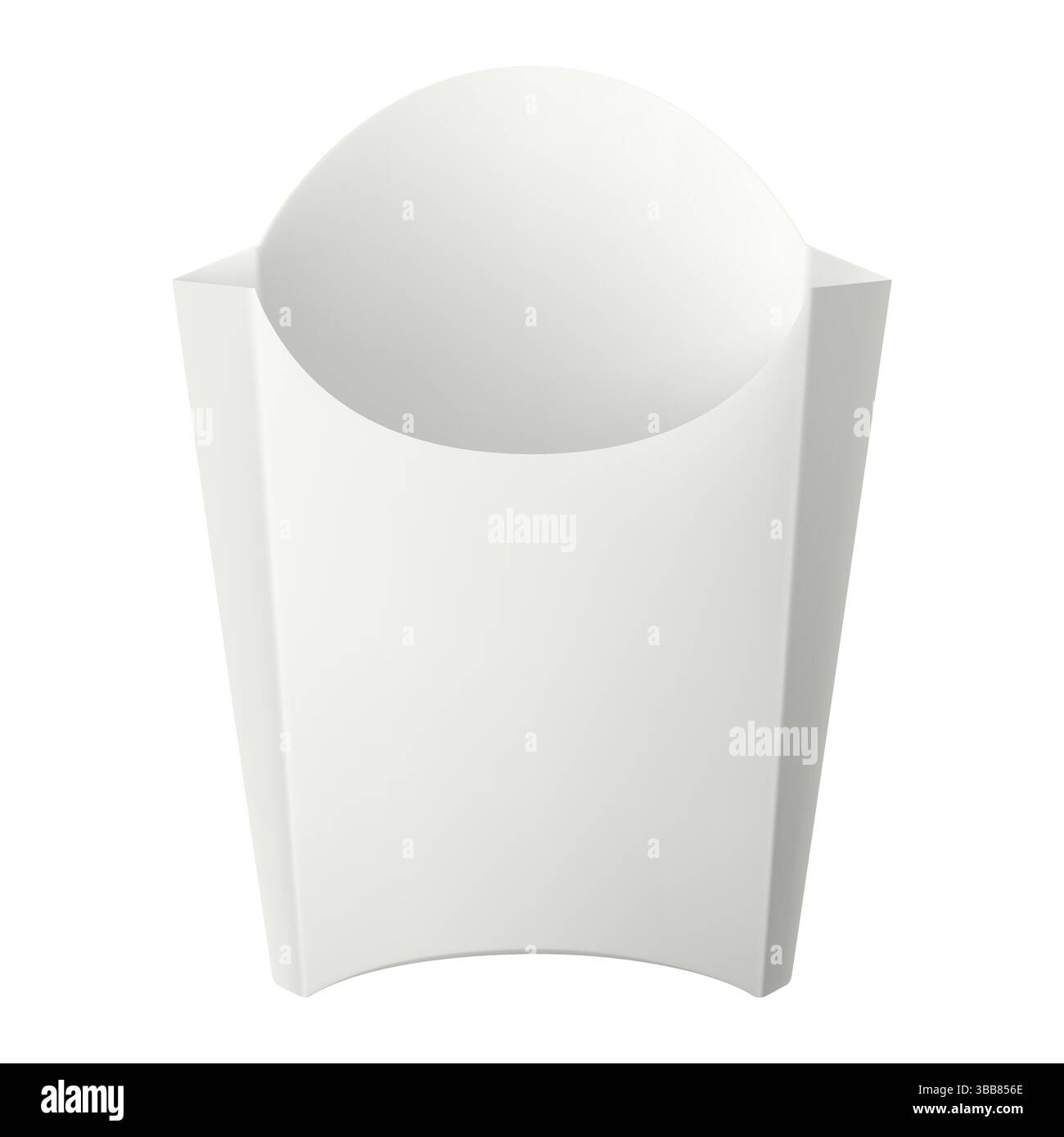 White paper french fry box. Isolated 3d mockup. French fries holder ...