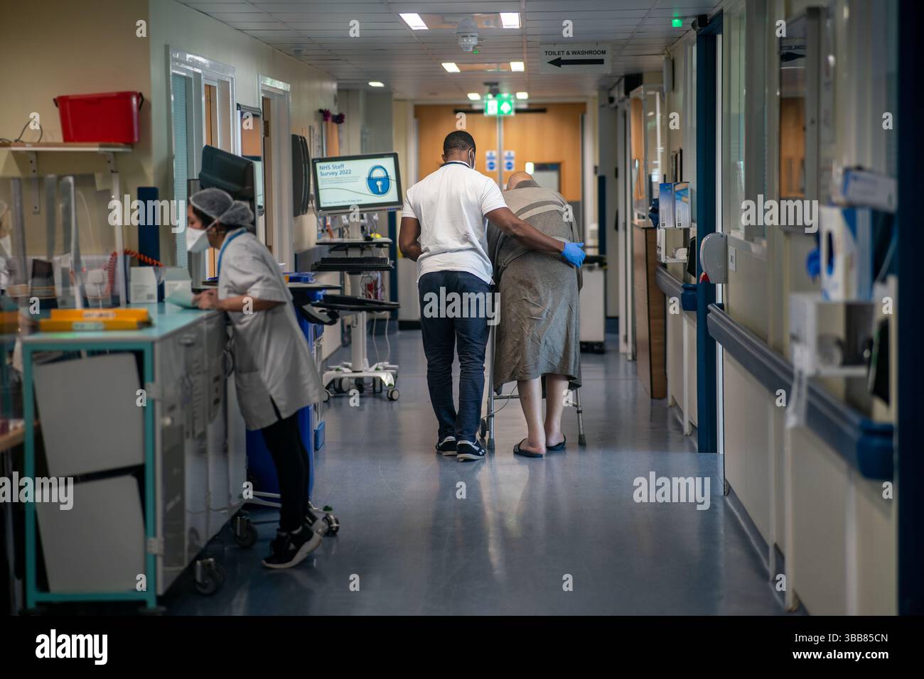 File photo dated 18/01/23 of a general view of staff on a NHS hospital ...