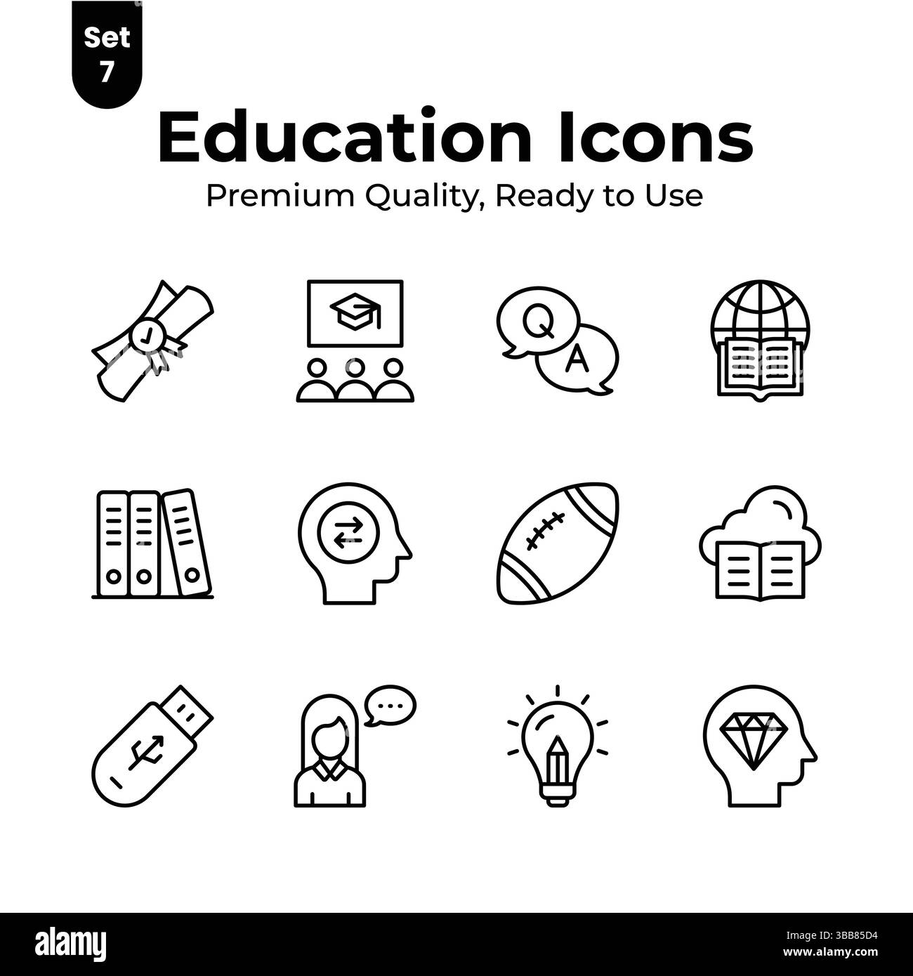 Download this trendy and unique vectors set of education, isolated on ...