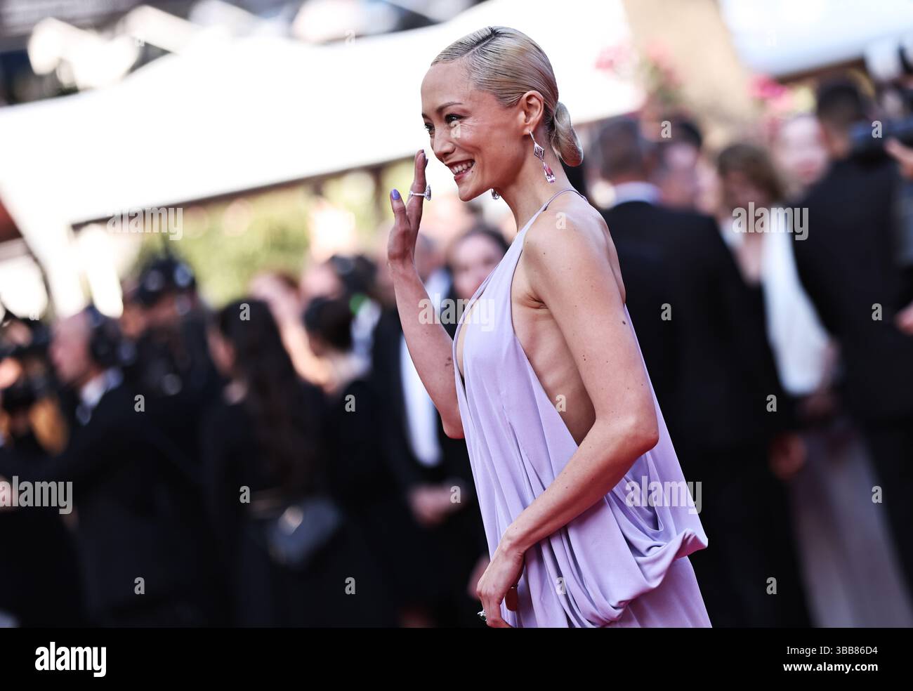 Cannes, France. 14th May, 2025. French actress Pom Klementieff arrives ...