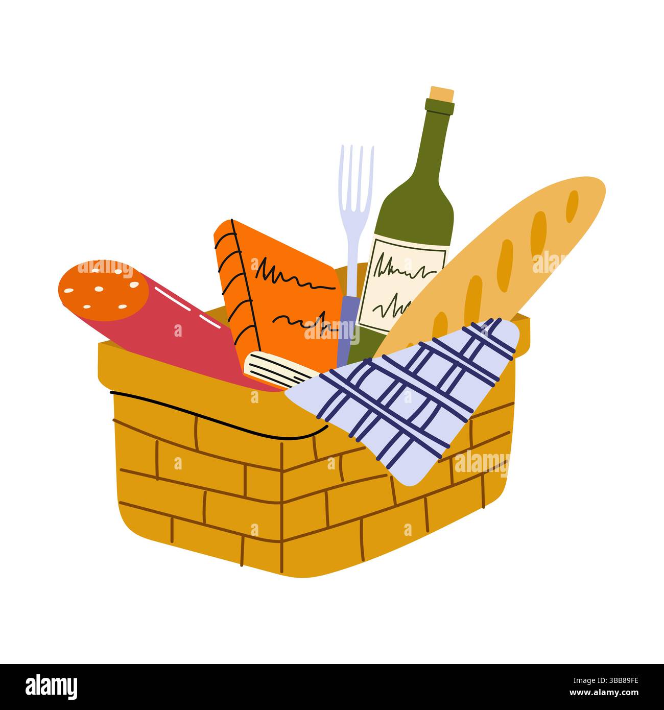 Wicker food gathering basket Stock Vector Images - Alamy
