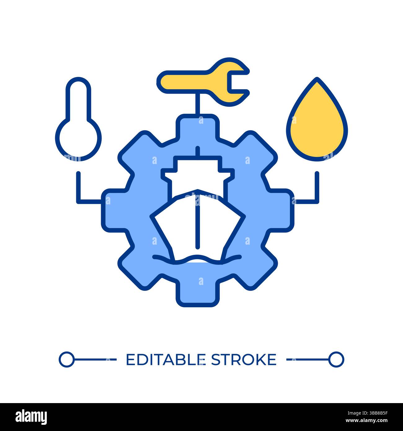 Ship Condition Monitoring Line Color Icon Stock Vector Image And Art Alamy
