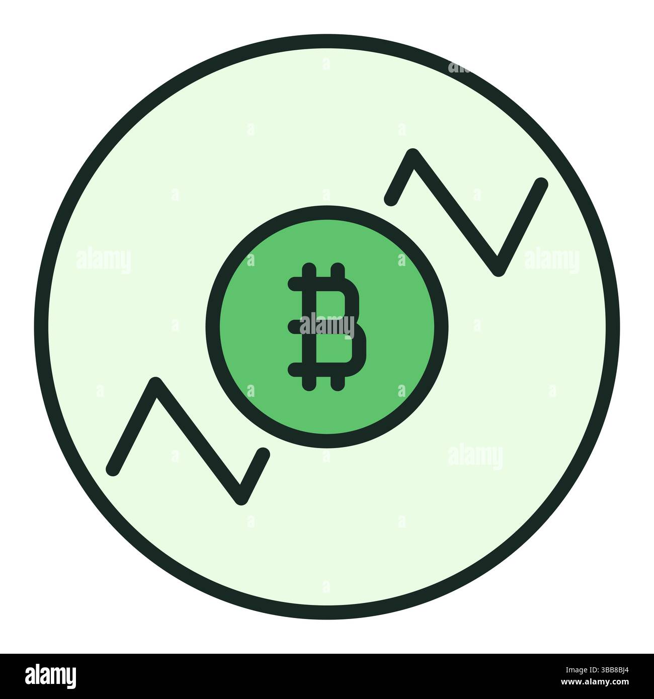 Bitcoin Long Trading vector concept circle shaped colored icon or ...