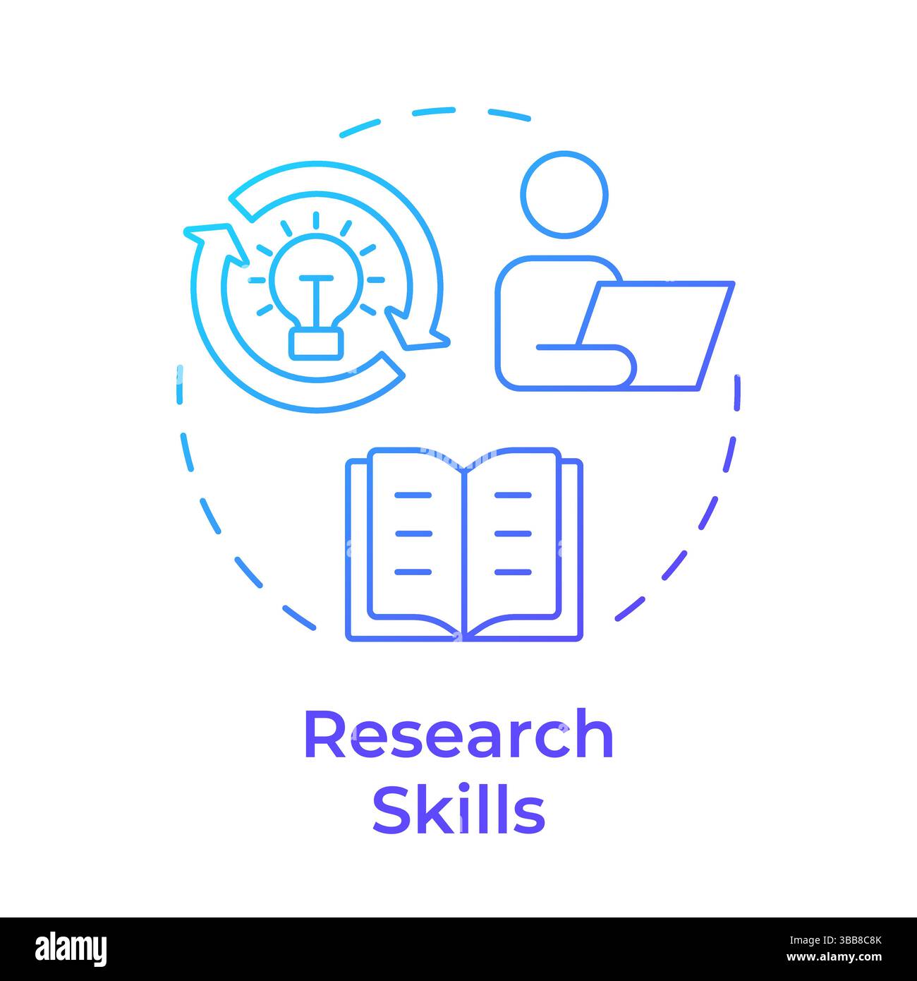 Research skills blue gradient concept icon Stock Vector Image & Art - Alamy