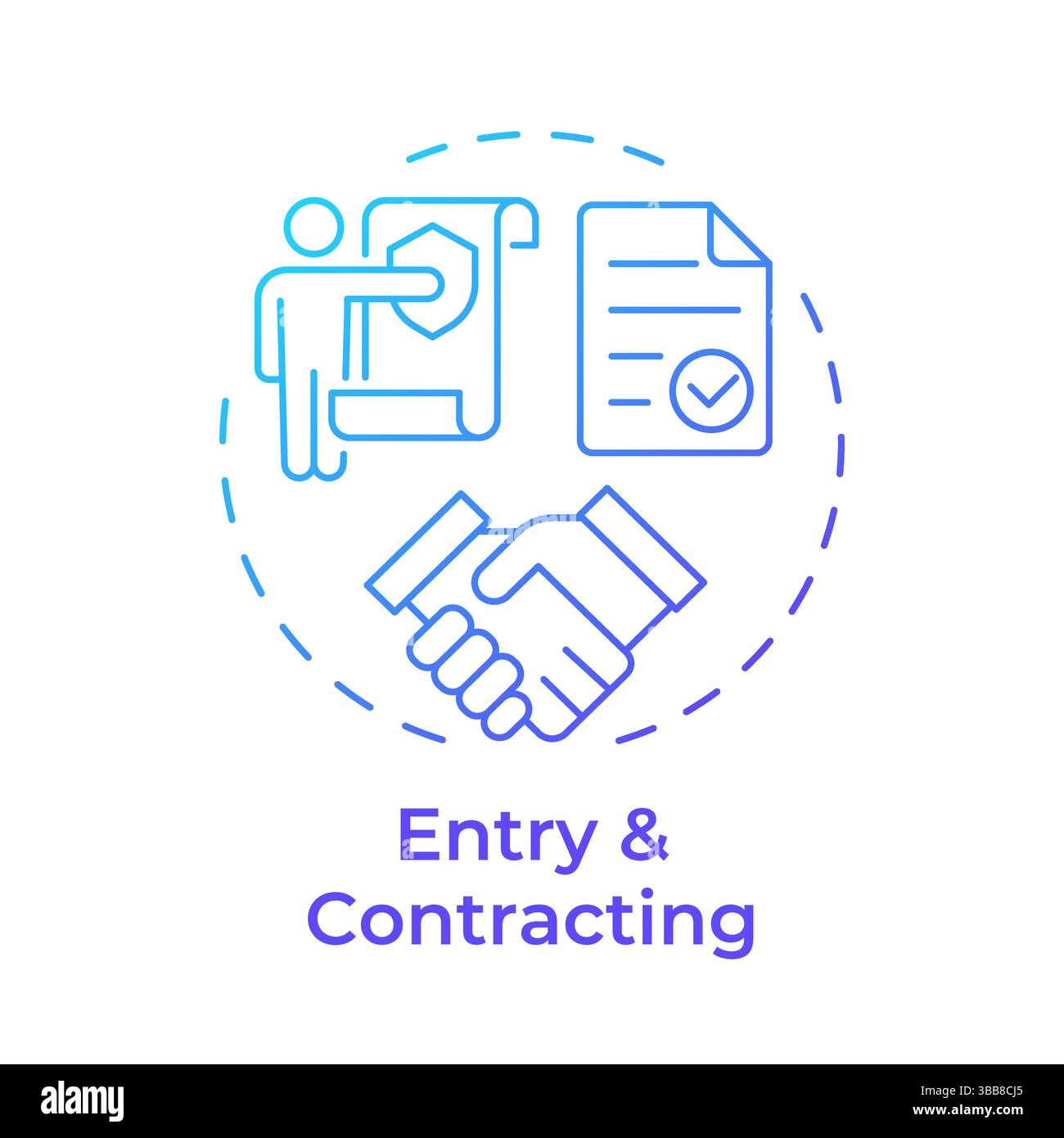 Entry and contracting blue gradient concept icon Stock Vector Image ...