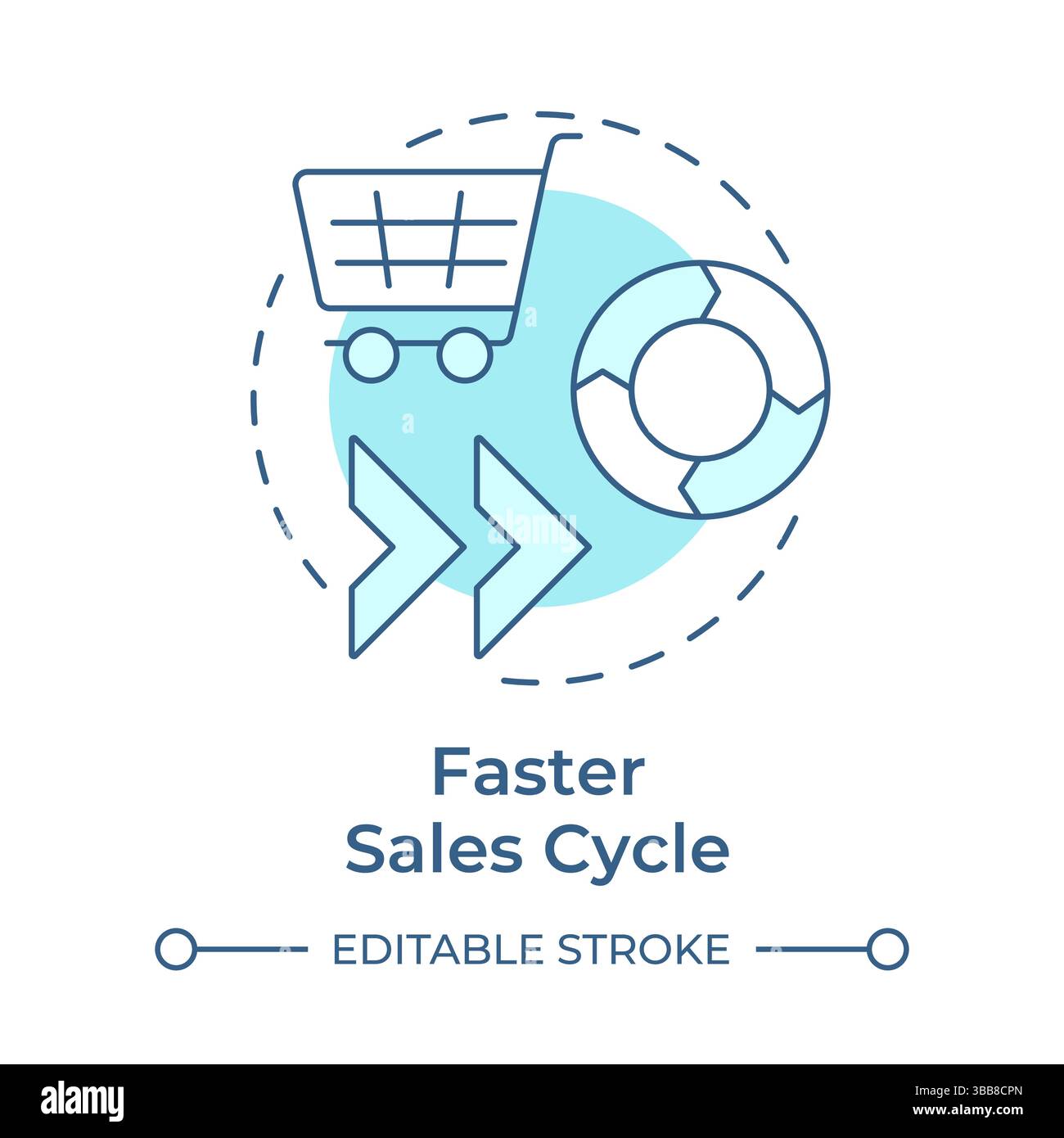 Faster sales cycle soft blue concept icon Stock Vector Image & Art - Alamy
