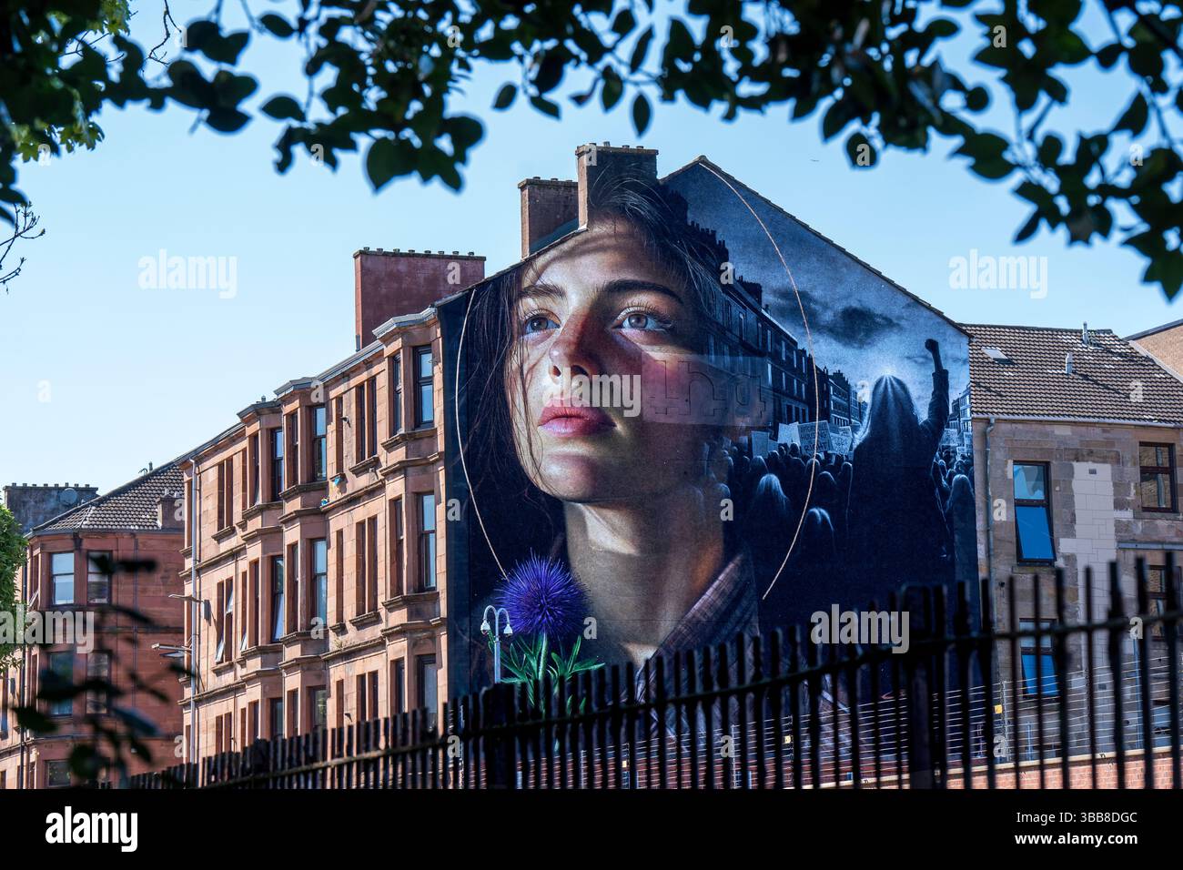 A new mural reimagining the iconic Govan activist Mary Barbour as a ...