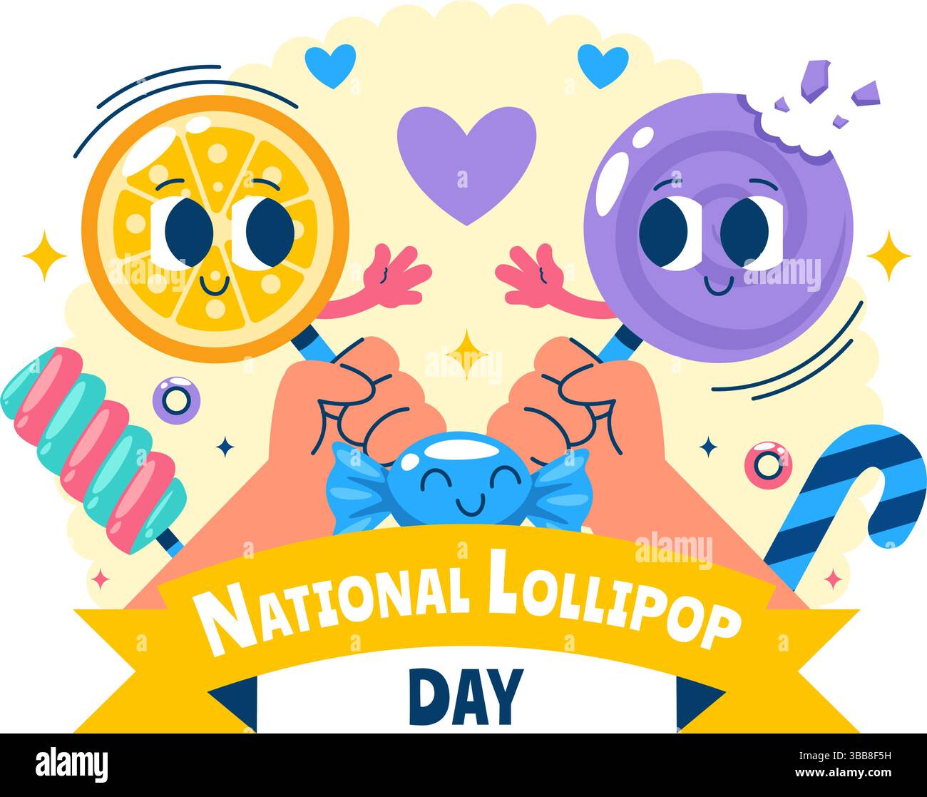 National Lollipop Day Vector Illustration on 20 July Celebrating Hard ...