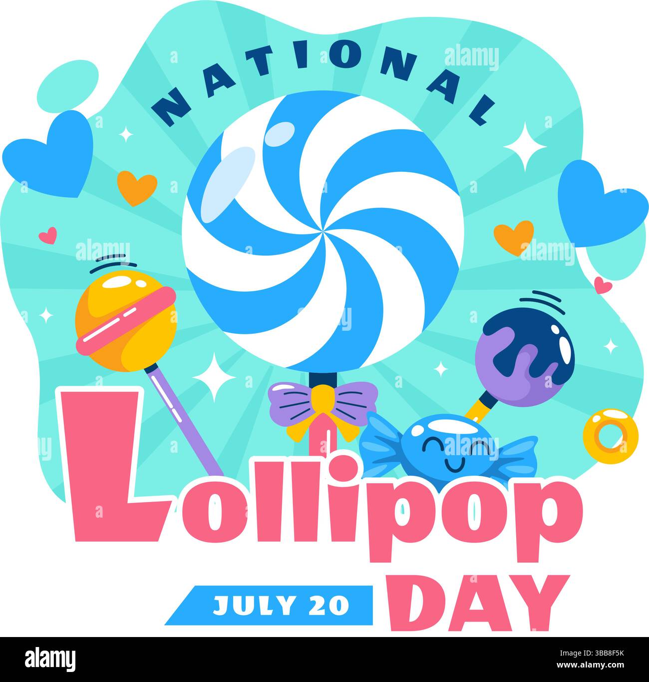 National Lollipop Day Vector Illustration on 20 July Celebrating Hard ...