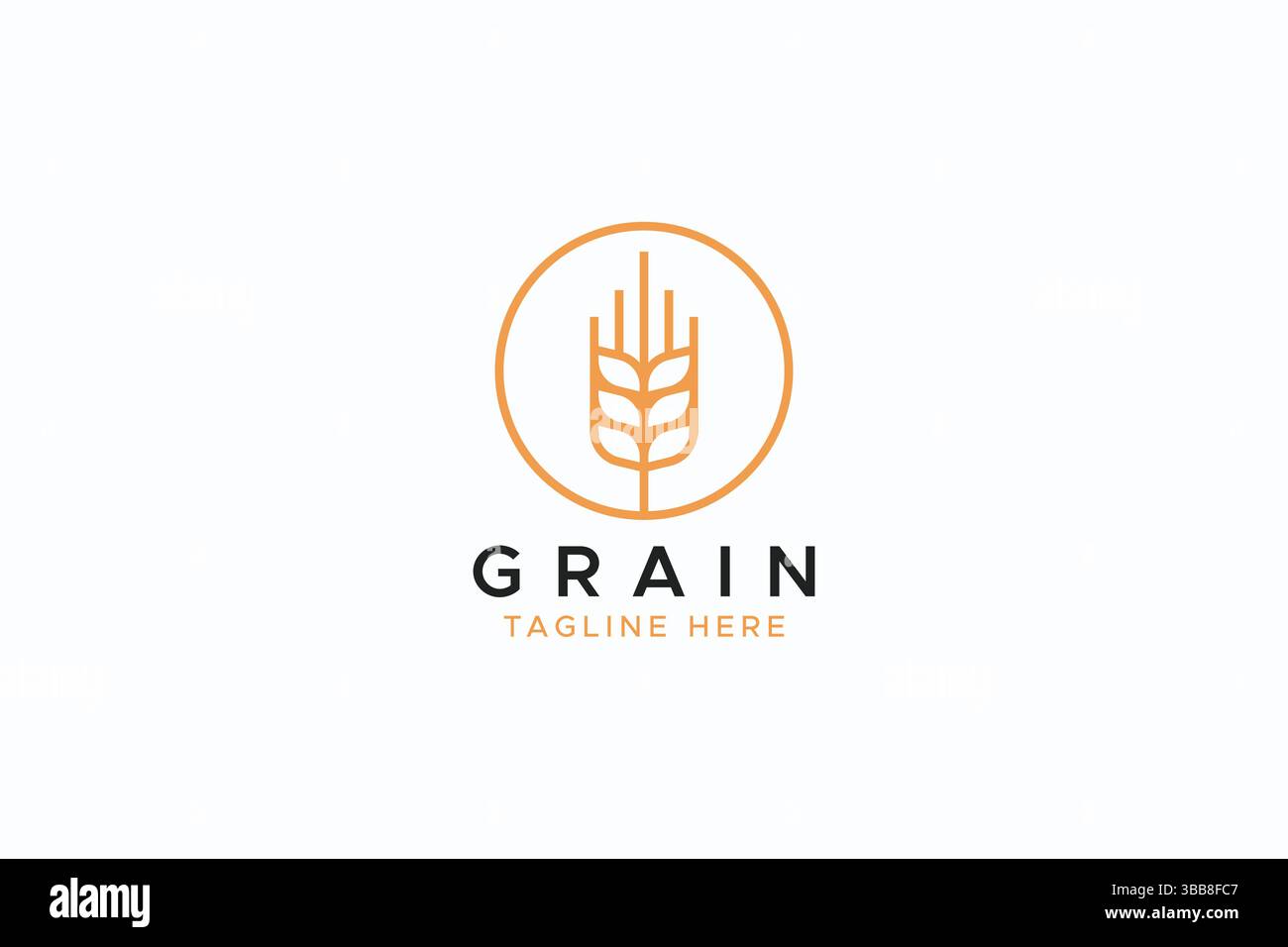 Grain Flour Wheat Minimalist Concept Business Brand Identity Logo Stock ...