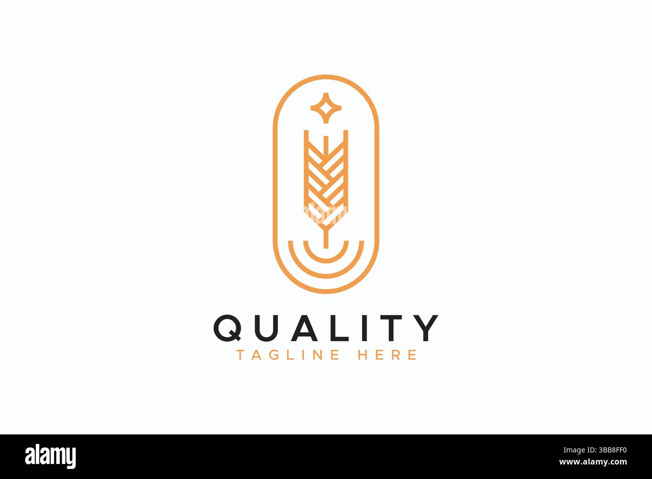 Gold Wheat Representation Modern, Quality and Minimalist Abstract Line ...