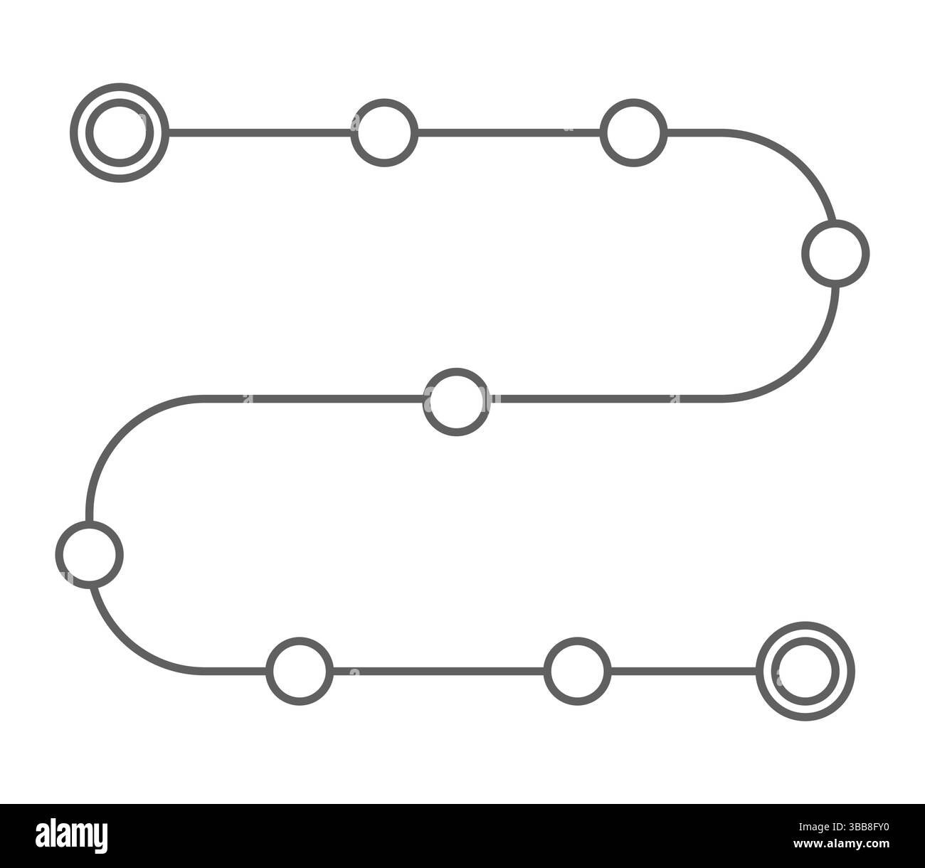 Road map product development chronology plan, strategy direction icon. Simple line process ...