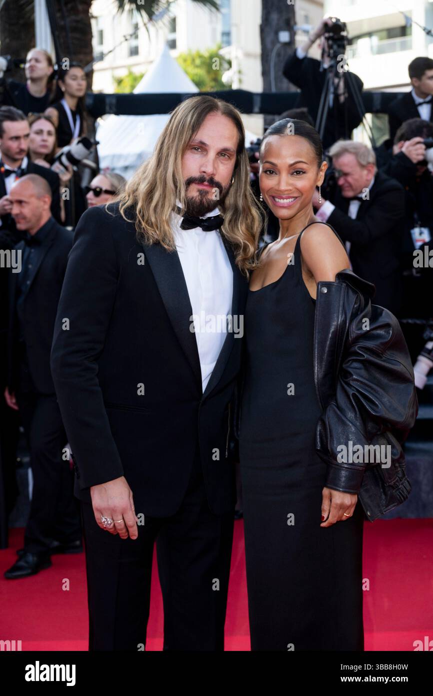Italy. 14th May, 2025. Marco Perego, Zoe Saldana 78th Cannes Film ...