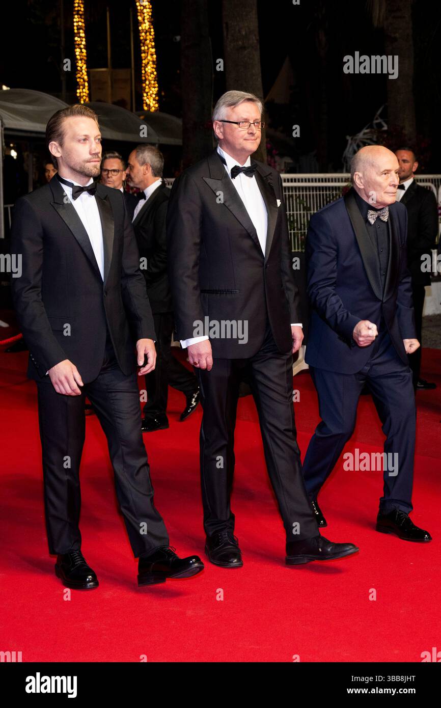 Italy. 14th May, 2025. Aleksandr Kuznetsov, Sergei Loznitsa, Alexander Filippenko 78th Cannes ...