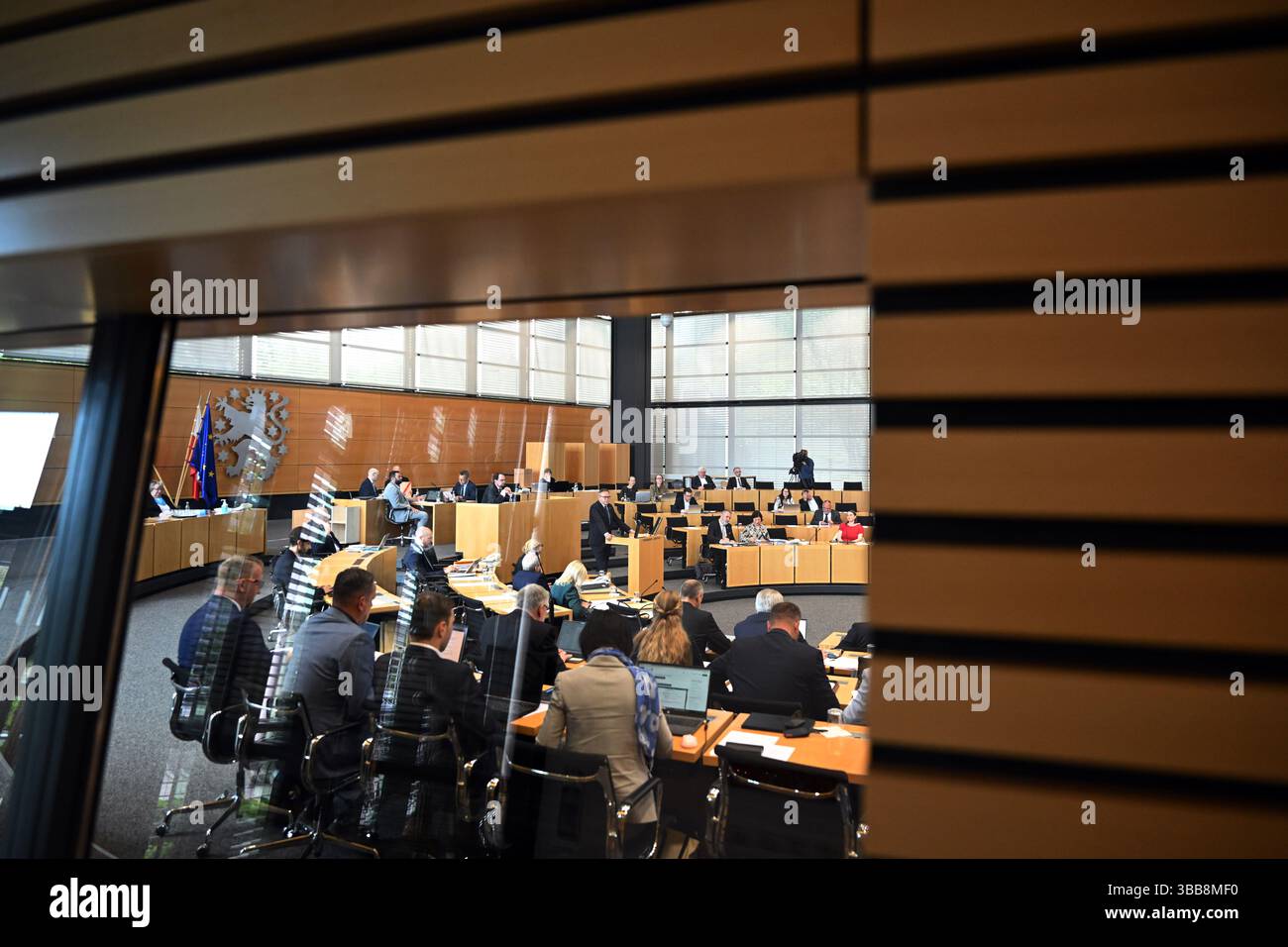 Erfurt, Germany. 15th May, 2025. Mario Voigt (CDU), Minister President of Thuringia, delivers a ...