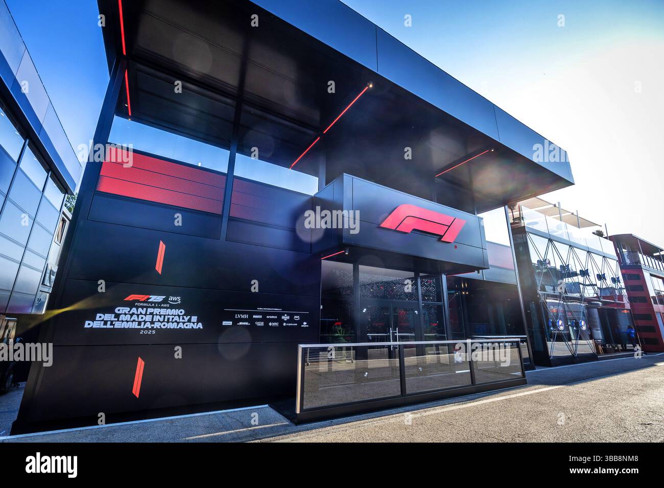 Imola, Italy. 15th May, 2025. F1 motorhome in the paddock. 15.05.2025 ...