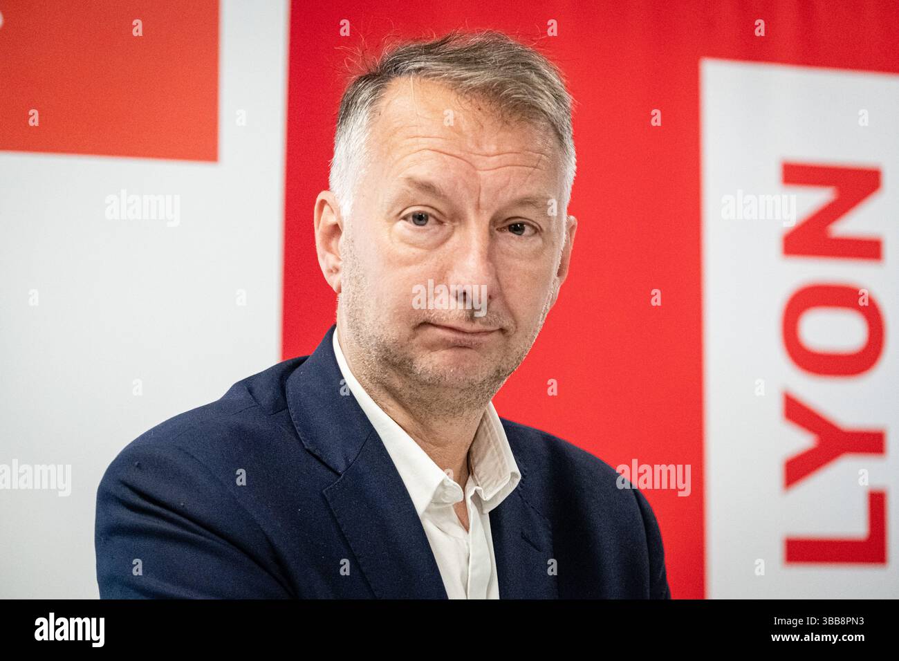 Portrait of Bruno Bernard, the EELV president of the Lyon metropolitan ...