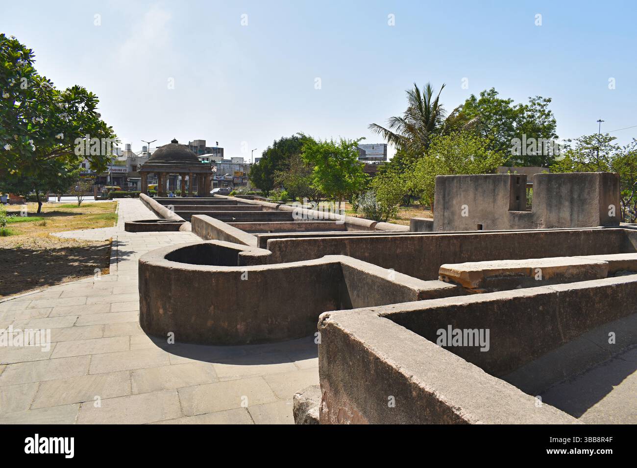 This is an exterior view of Jethabhai's Stepwell, also known as ...
