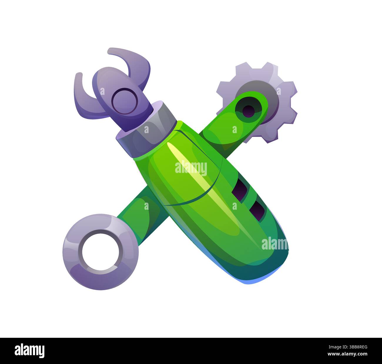 Robot hand font, cartoon cyborg machine gear wheel type for robotic ...