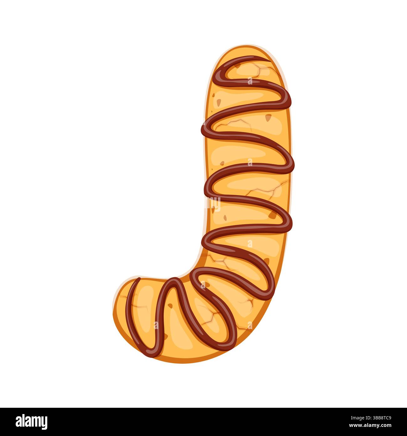 Cafe dessert font typeset shortbread cookie letter J. Dessert kids ABC ...