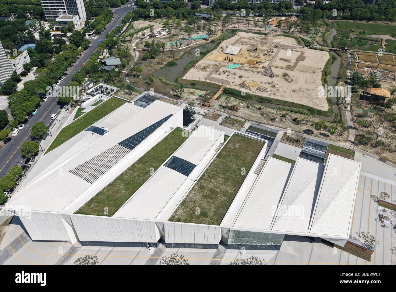 Aerial photo shows the Yujia Mountain Archaeological Museum, Zhejiang's ...