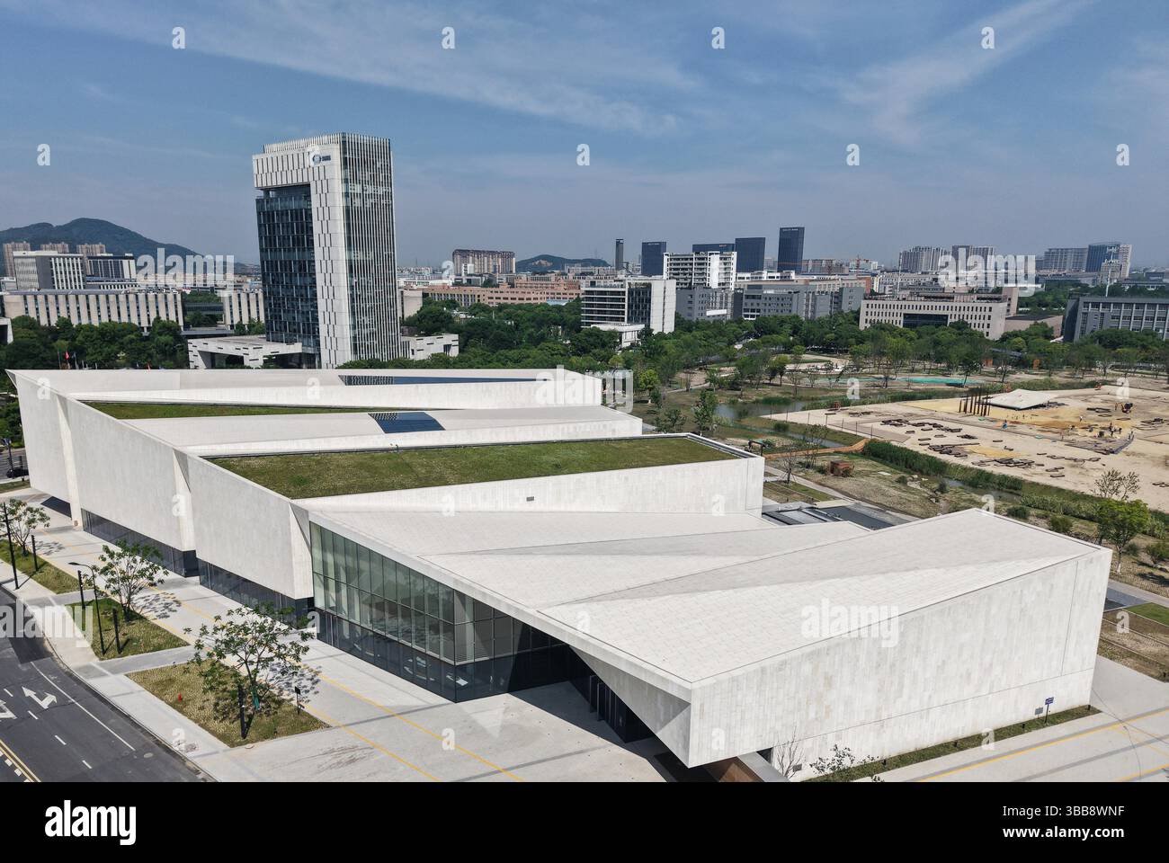 Aerial photo shows the Yujia Mountain Archaeological Museum, Zhejiang's ...