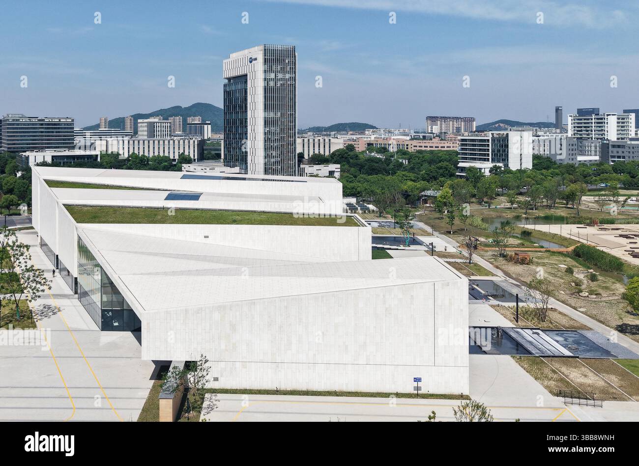 Aerial photo shows the Yujia Mountain Archaeological Museum, Zhejiang's ...