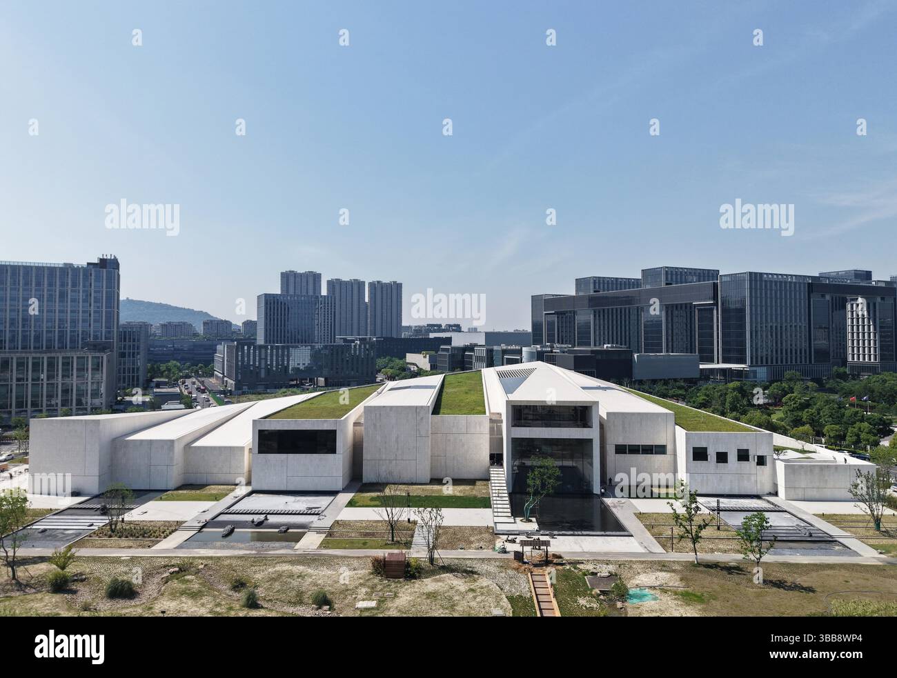 Aerial photo shows the Yujia Mountain Archaeological Museum, Zhejiang's ...