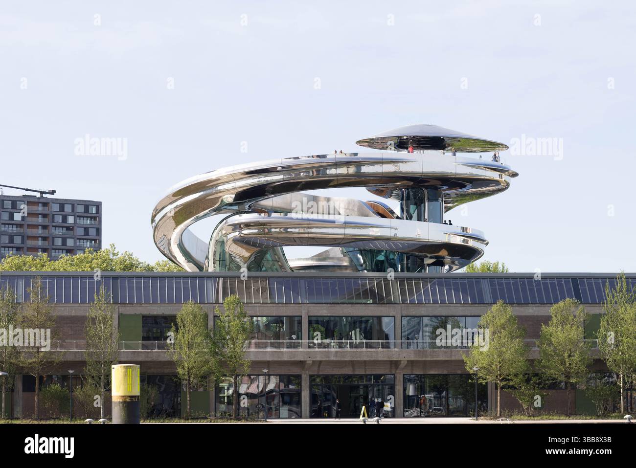 Rotterdam. 14th May, 2025. This photo taken on May 14, 2025 shows a view of the Fenix Museum in ...