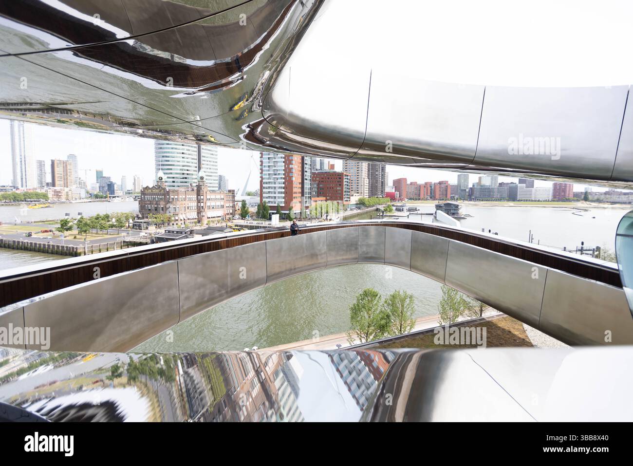 Rotterdam. 14th May, 2025. This photo taken on May 14, 2025 shows a view of the Fenix Museum in ...