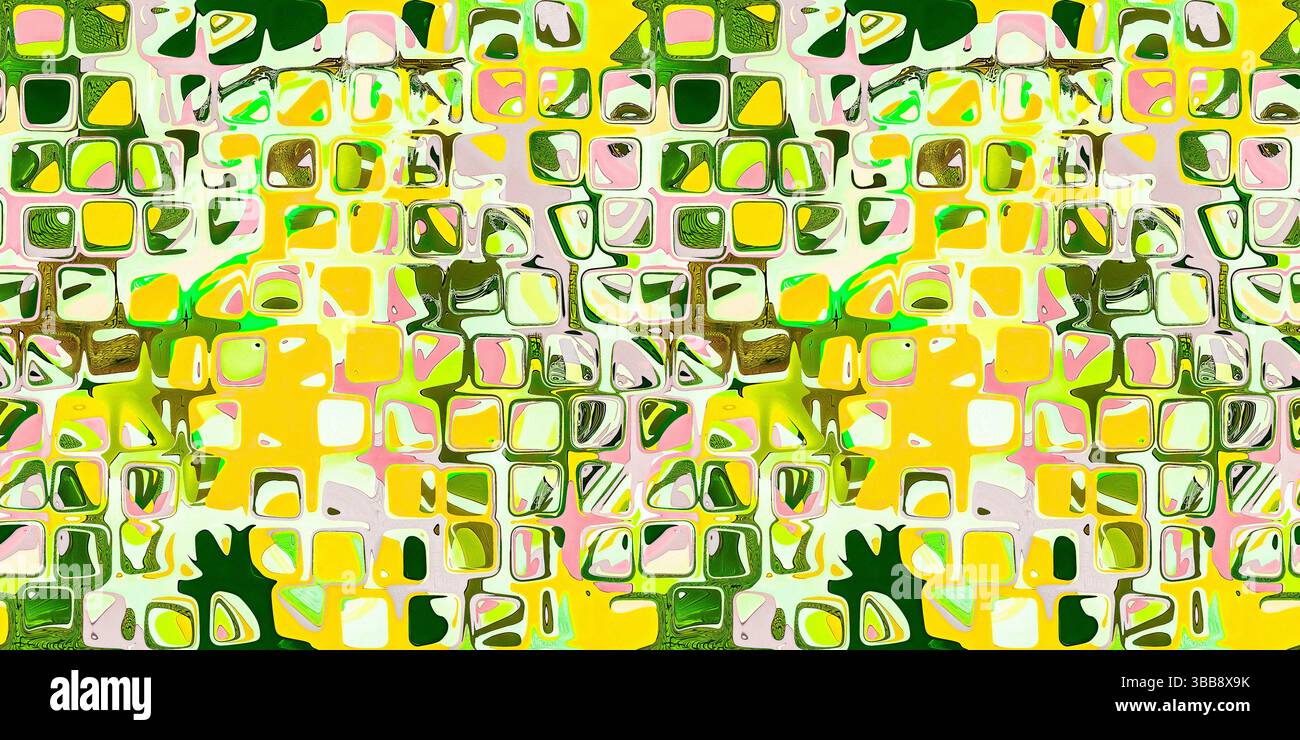 Abstract blotched random mosaic shape square seamless border pattern ...