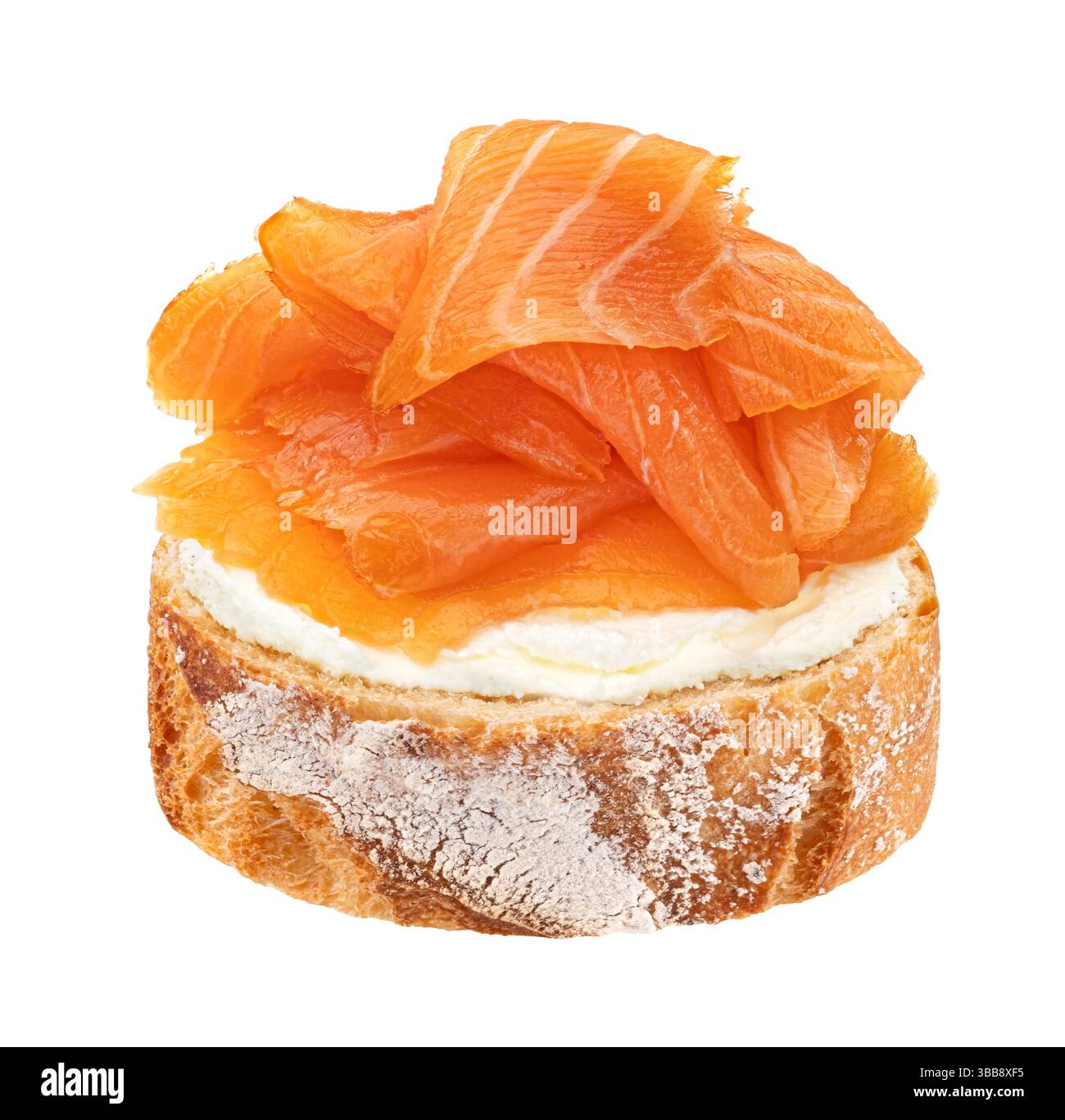 Smoked salmon slices isolated on white background with clipping path ...