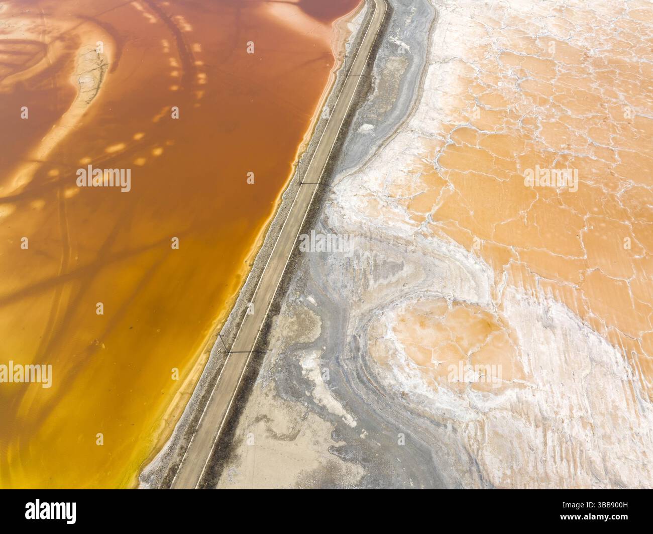 Aerial photo shows the colorful salt lake in Yuncheng City, north China ...