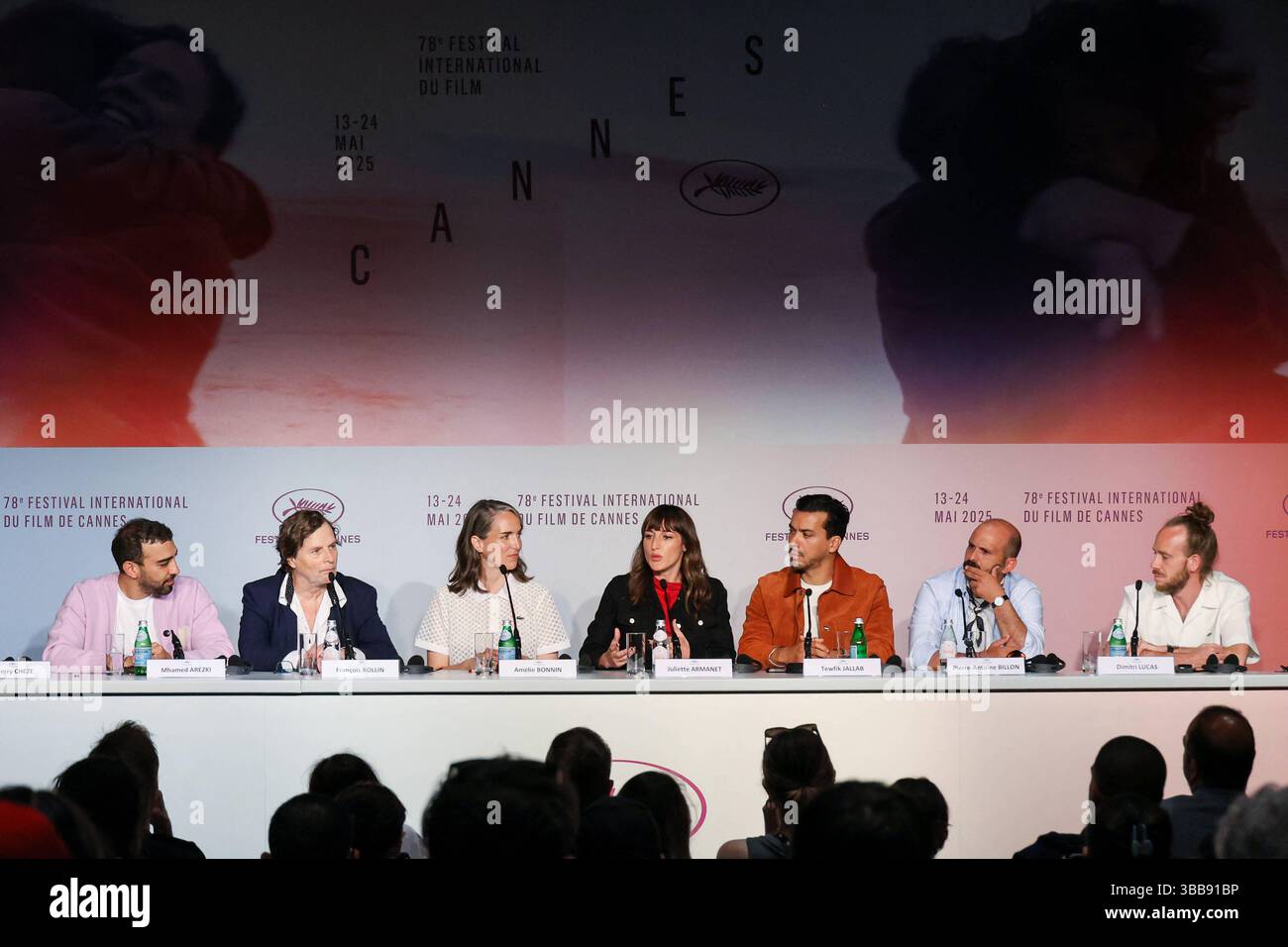 Cannes, France. 14th May, 2025. Mhamed Arezki, François Rollin, Amelie ...