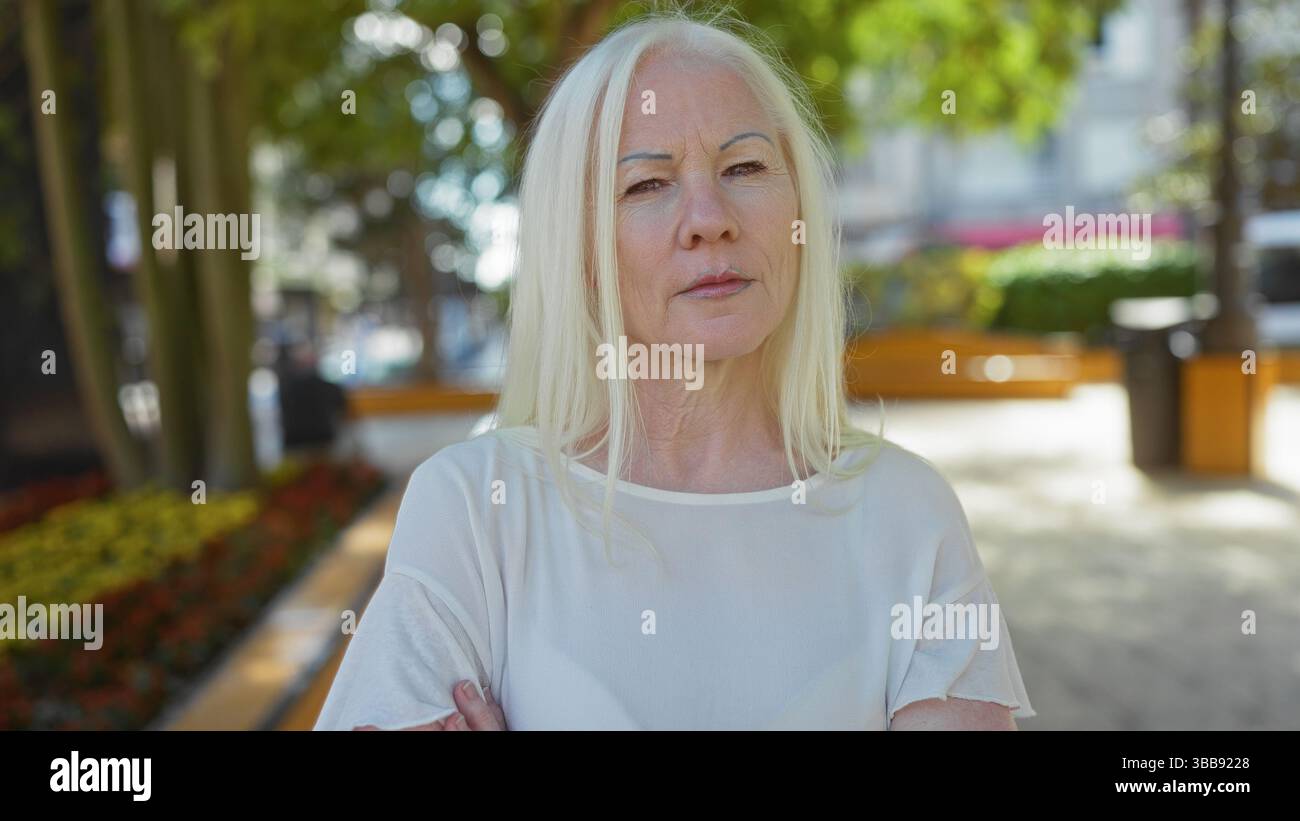 Elderly woman albinism stands hi-res stock photography and images - Alamy
