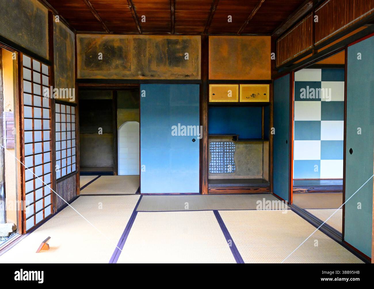 Interior of the Shokin-tei in the garden of Katsura Imperial Villa and gardens,Kyoto,Japan Stock ...