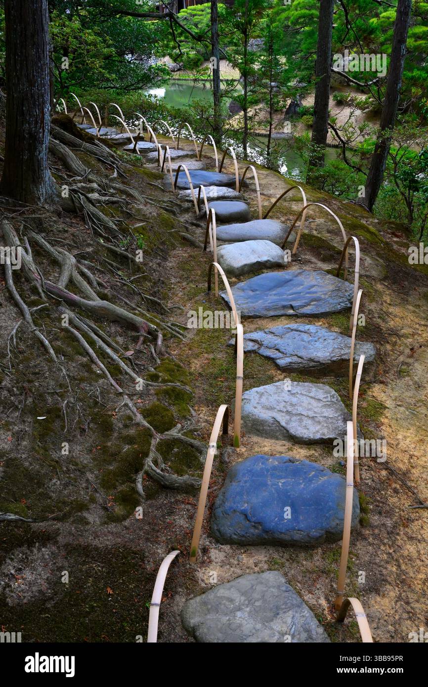 Stone paving at Katsura Imperial Villa and gardens,Kyoto,Japan Stock ...